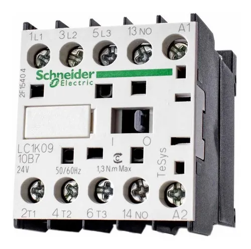 Mini Contactor Schneider 3p 9a 24vca + 1 Na Lc1k0910b7 Tesys | Envío gratis