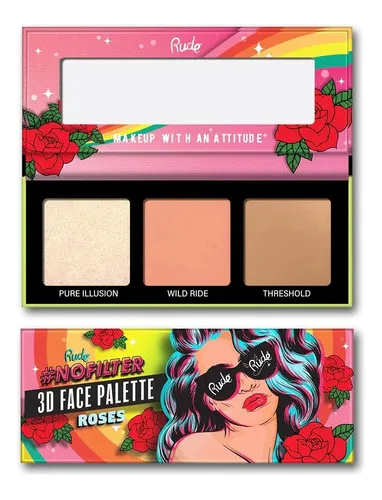 Paleta De Contorno Rubor E Iluminador No Filter 3d Face Roses Rude