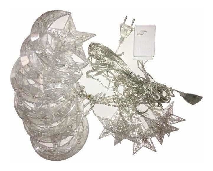 Pack 3 Luces De Navidad Guirnalda Cascada Luna Estrella 3mts Cuotas