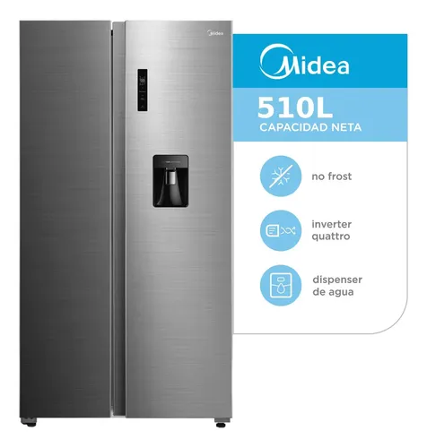 Heladera Inverter Midea Side By Side Inox 510lts C/dispenser Color ...