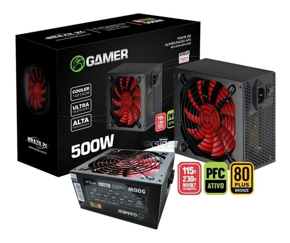 Fonte 500w Real Atx Pfc Ativo Bivolt Automatico Silenciosa Mercadolivre 📦