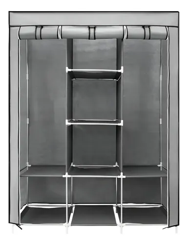 Closet Ropero Armario Armable Reforzado 1.75 M Hogar Color Gris ...