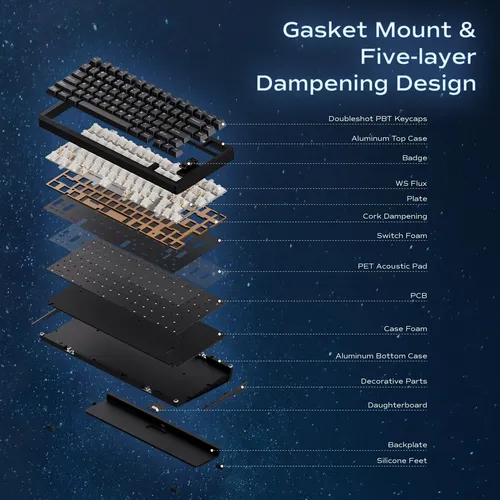 Teclado Gaming Chilkey Slice75 He 75% Aluminio Negro | Cuotas sin interés
