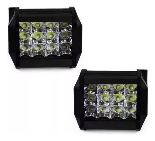 Par Faros 12 Led Aux. Dually C/estrobo Carcasa Negro Rmb | Meses sin interés
