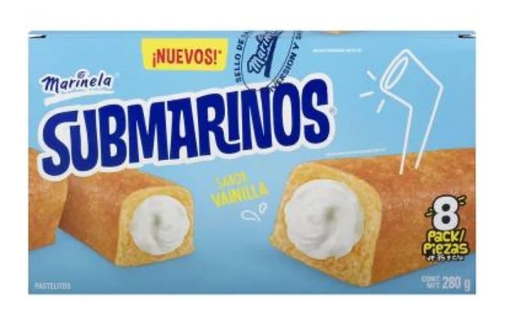 Pastelitos Marinela Submarinos Sabor Vainilla 8 Piezas | Cimarron Smart ...