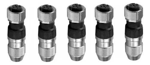 Conector Armable M12 4 Pines Hembra Recto Kit 5pz Contrinex | MercadoLibre