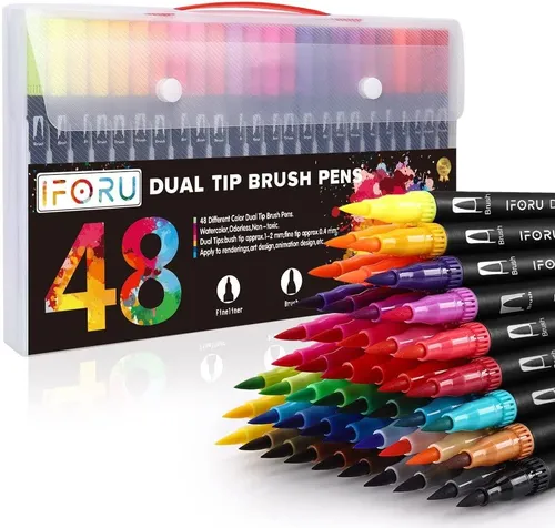 Plumones Punta De Pincel 48 Colores Acuarelables Dual Brush | Envío gratis Plumones Punta De Pincel 48 Colores Acuarelables Dual Brush | Envío gratis