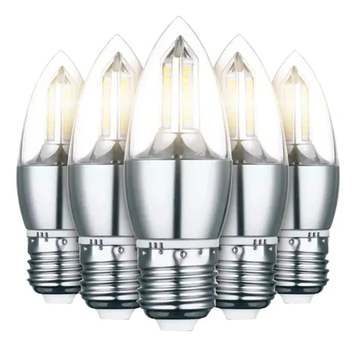 Kit 3 Lâmpada Led Vela 4w Chama E27 Branco Frio Quente Parcelamento