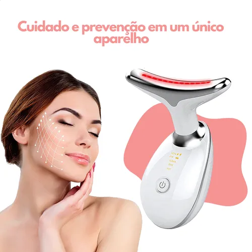 Massageador Facial Led Aparelho Tratamento Com Luz Fototerapia Lift Usb ...