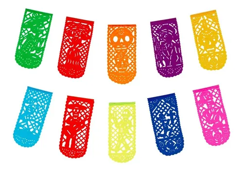 Decoración Papel Picado Calaveras Vertical Meses Sin Intereses