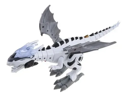 Dragão Robô Dinossauro Bate Asas Sopra Fumaça Cyber Dragon