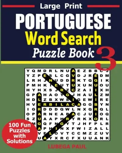 Large Print Portuguese Word Search Puzzle Book 3: 100 Quebra | Envío gratis