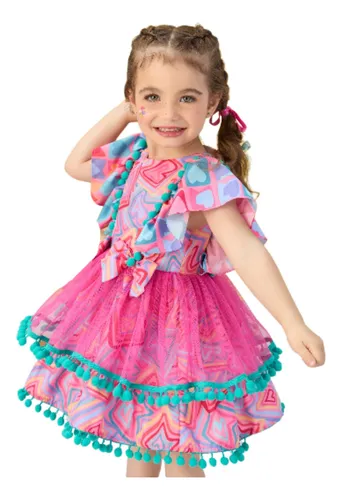 Vestido Festa Junina Pompom Junino Circo Arraia Mon Sucré Vestido Festa Junina Pompom Junino Circo Arraia Mon Sucré