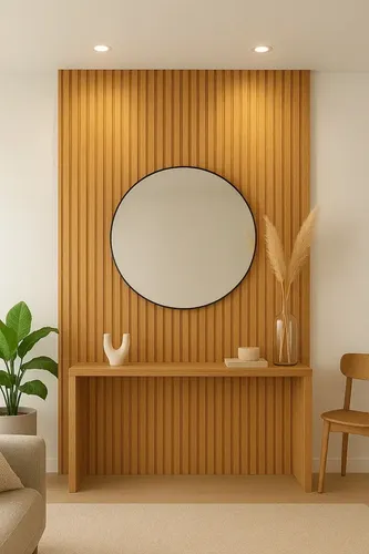 40 Placas Adesivas Painel Madeira Ripada Montável Mdf 45x11 | Frete grátis