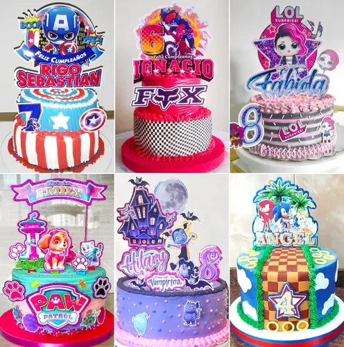 Topper Para Tortas Minitoppers Arreglos Personalizados Mercadolibre