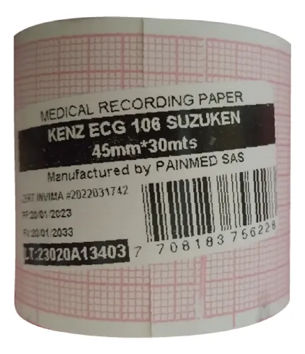 Papel Para Electrocardiograma (ekg) 45mm*30mtrs 1 Rollo | MercadoLibre