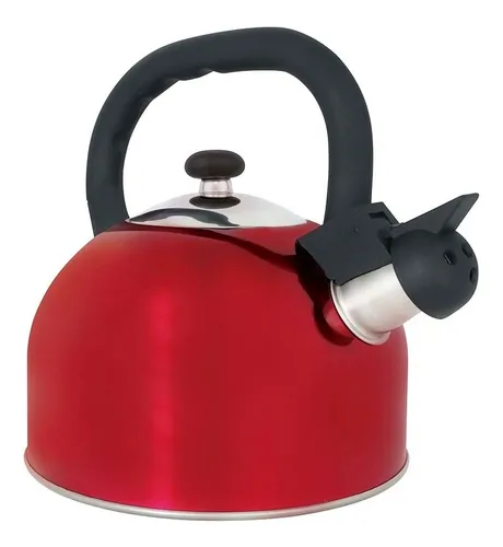 Chaleira Vermelha Aço Inox 2,5 Litros Mattina Apito Mor Full Chaleira Vermelha Aço Inox 2,5 Litros Mattina Apito Mor Full
