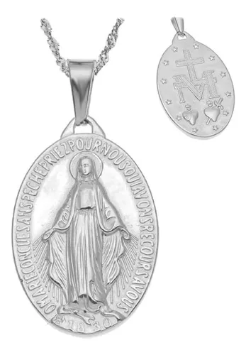 Medalla Virgen Milagrosa Grande Acero Inox Con Cadena | Meses sin interés Medalla Virgen Milagrosa Grande Acero Inox Con Cadena | Meses sin interés