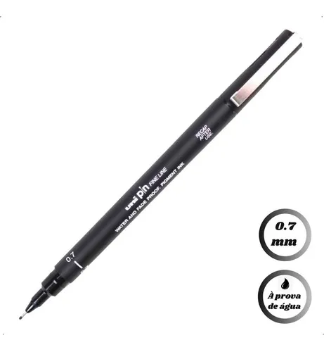 Caneta Nanquim Uni Pin Fine Line 0.7mm Uniball Cor da tinta Preto | MercadoLivre