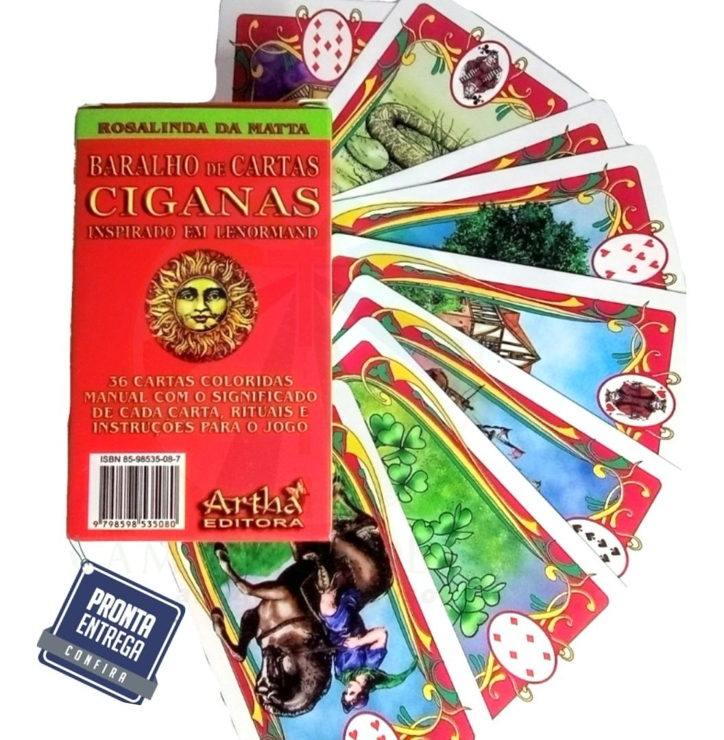 Baralho Tarot Cigano Deck Lenormand 36 Cartas Plastificado Caminhos De Luz