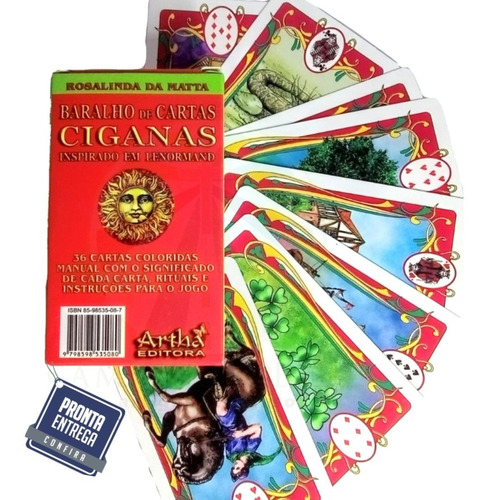 Baralho Tarot Cigano Deck Lenormand 36 Cartas Plastificado Caminhosdeluz