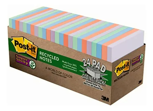 Post It Notas Recicladas Superadhesivas 3 X 3 Pulgadas 24 Mercadolibre