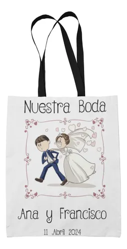 50 Bolsas Personalizadas Tote Bag Recuerdo Bodas Diseño Boda | Meses ...