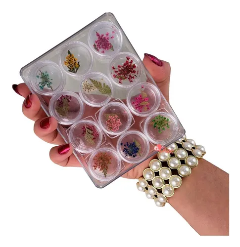 Flores Secas Encapsulamento Unhas Decoração Caixa Uv Led Mercadolivre