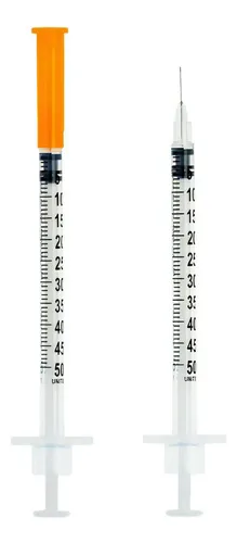 Jeringa de 0,5 ml con aguja fija, caja blíster de 0,25 mm x 6 mm, 100 unidades | MercadoLibre