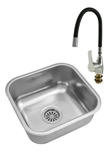 Pileta Bacha Johnson Ee37/18 + Grifer铆a Monocomando Flexible Pileta Bacha Johnson Ee37/18 + Grifer铆a Monocomando Flexible