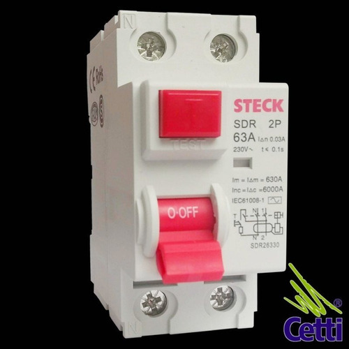 Interruptor Diferencial Steck Idr 2p 63a 30ma Bipolar Fuga ... Interruptor Diferencial Steck Idr 2p 63a 30ma Bipolar Fuga ...