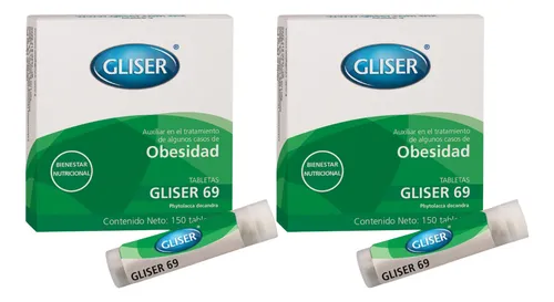 Gliser 69 Tratamiento Obesidad 2 Pzas 150 Tabletas C/u | Envío gratis