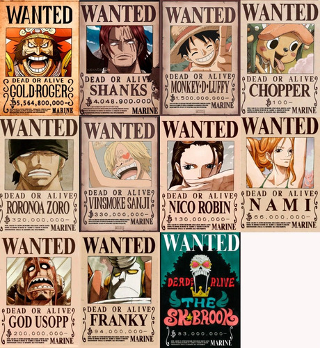 Mugiwara Recompensa Actual One Piece 11 Pzs Carta C Bolsa U Meses Sin