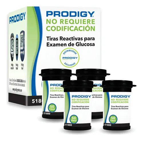 200 Tiras Cintas Reactivas Prodigy Glucometro Blanco | Cuotas sin interés