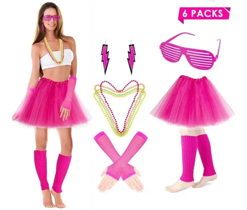 Kit De Accesorios Para Fiestas Disfraces Para Mujer Los 80 Meses Sin