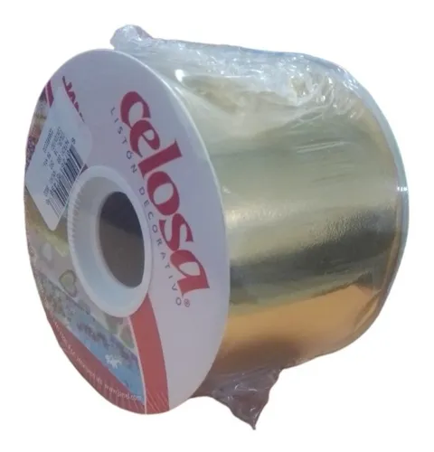 Liston Celosa Celoseda Color Oro Metalico De 7 Cm X 50 M Dorado Metálico | MercadoLibre