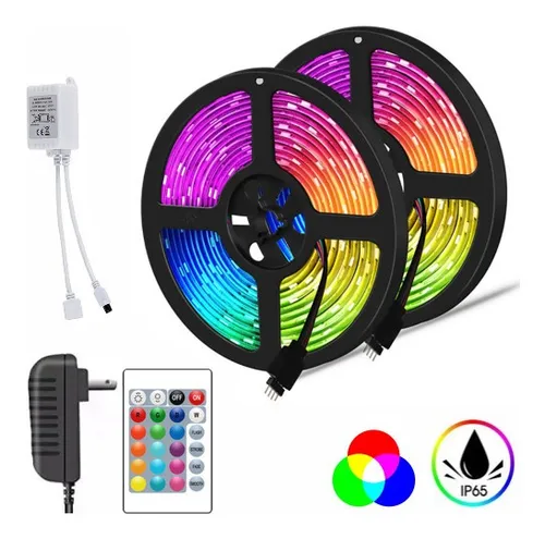 Fita Led Rgb 3528 Rolo 10m Ip65 600 Leds + Fonte E Controle Tensão de ... Fita Led Rgb 3528 Rolo 10m Ip65 600 Leds + Fonte E Controle Tensão de ...