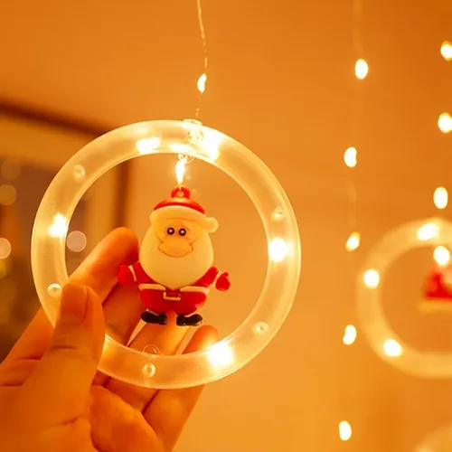 Set De Luces Navideñas Cascada Aro Con Figuras Navideñas Cuotas Sin