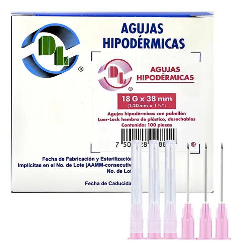 Aguja HiPodérmica Dl Rosa Calibre 18g X 38mm Caja Con 100pzs | MercadoLibre