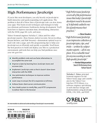 High Performance Javascript - Nicholas C. Zakas | Envío gratis High Performance Javascript - Nicholas C. Zakas | Envío gratis