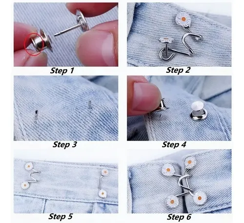 Kit 2 Aperta Calça Pérola Strass Broche De Roupas Ajustável | MercadoLivre