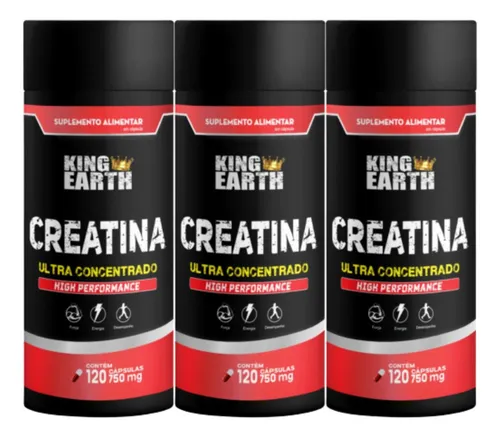 3 Creatina Monohidratada 120 Cápsulas Frete Grátis