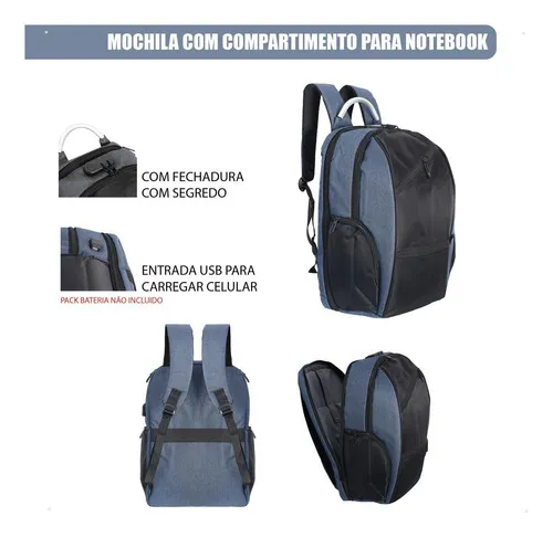 Mochila antirrobo para portátil con cable USB impermeable para hombre ... Mochila antirrobo para portátil con cable USB impermeable para hombre ...