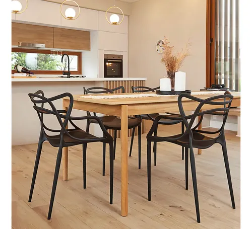 Silla Plastica Allegra Master X6 Moderna Interior Exterior Color Negro ...