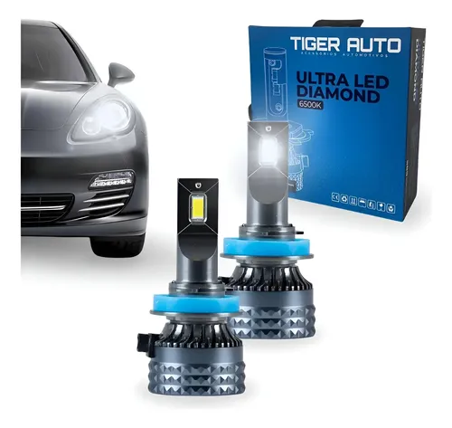 Par Lampada Ultra Led Diamond 9v 16v 6500k 60w Tiger Auto H11 Preto ...