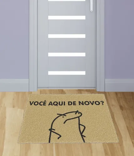 Tapete Capacho De Porta Flork Você Aqui De ? Cor Bege | MercadoLivre Tapete Capacho De Porta Flork Você Aqui De ? Cor Bege | MercadoLivre