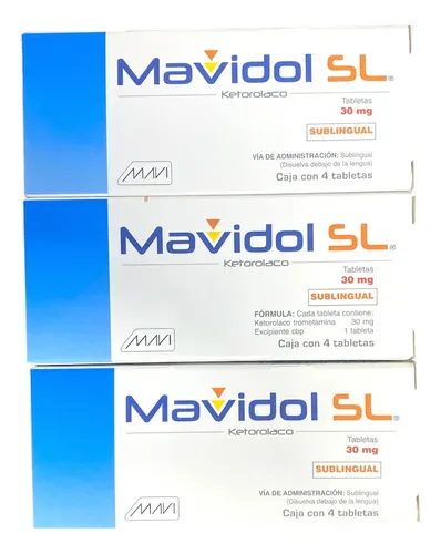 Tres Cajas Mavidol Sl Ketorolaco 30mg Sublingual 4 Tabs Cu Tres Cajas Mavidol Sl Ketorolaco 30mg Sublingual 4 Tabs Cu