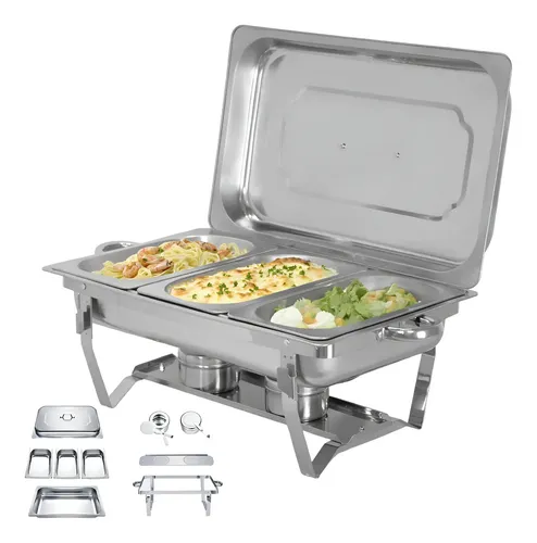 Chafer Buffet Banquete Rectangular Acero Inoxidable 12 Lts | Envío gratis