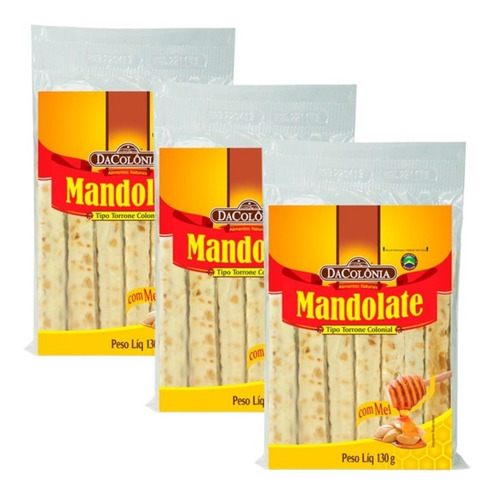 3 Pacotes De Mandolate Tipo Torrone Colonial Dacolônia 130g | MercadoLivre 3 Pacotes De Mandolate Tipo Torrone Colonial Dacolônia 130g | MercadoLivre