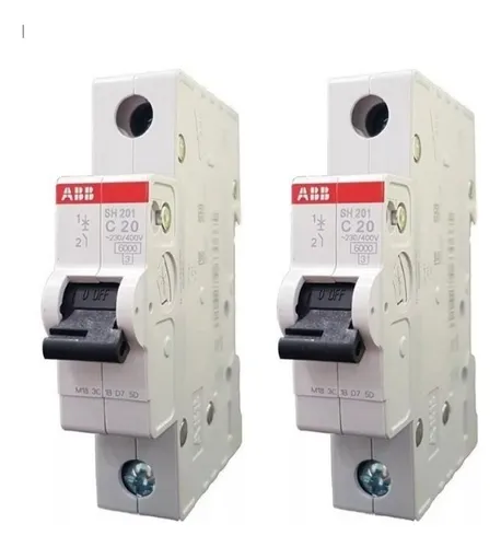 Interruptor Termomagnetico Din Rail 1 Polo Abb Ac 2 Piezas | MercadoLibre